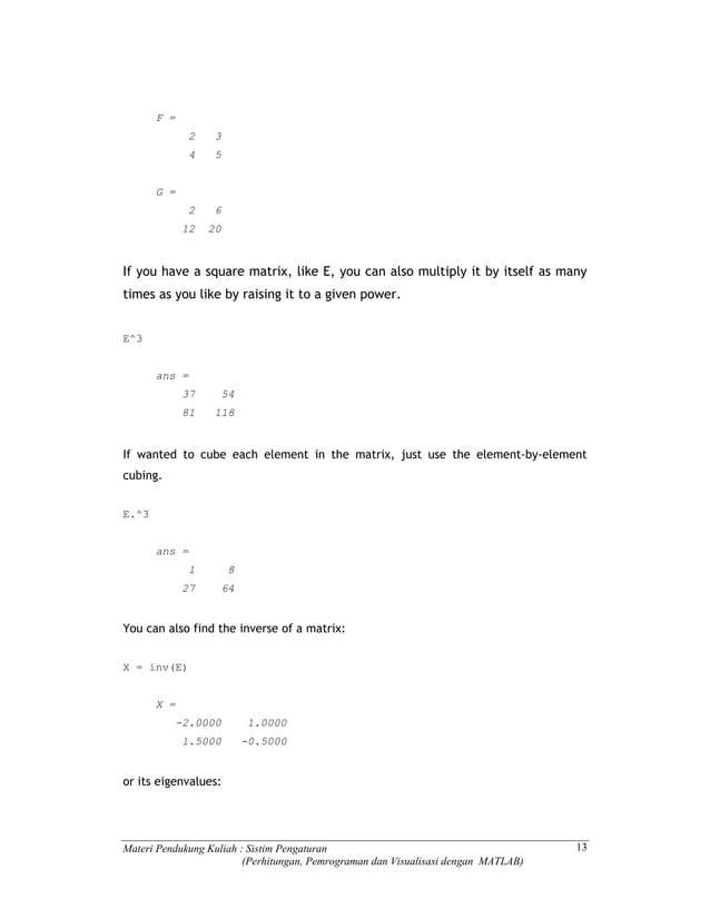 Dasar control system dengan matlab | PDF