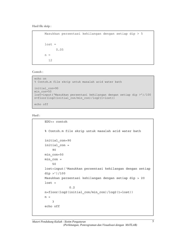 Dasar control system dengan matlab | PDF