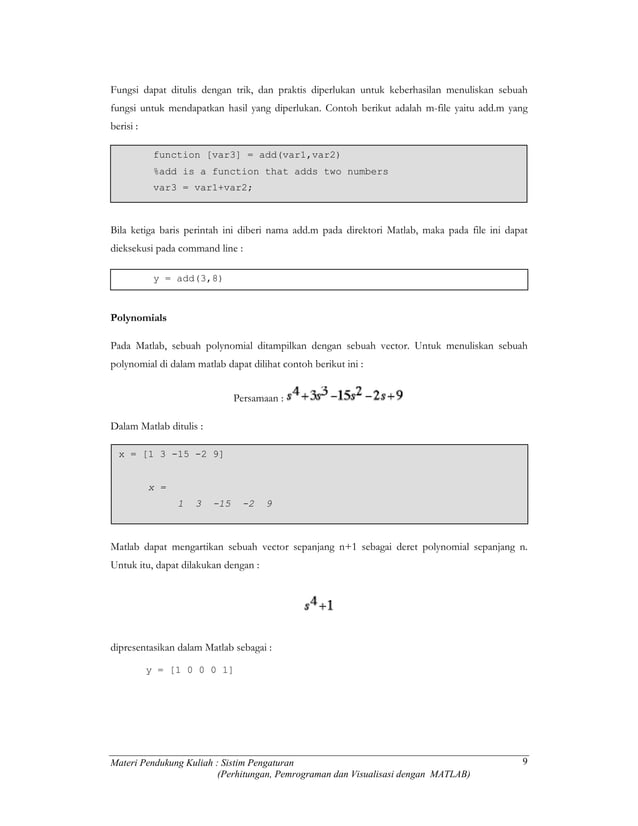 Dasar control system dengan matlab | PDF