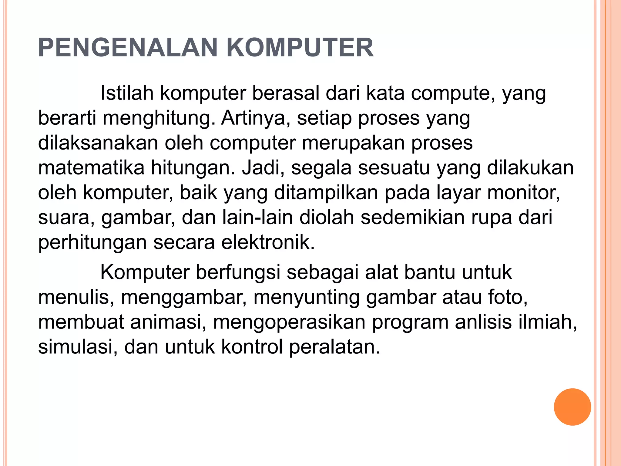 Dasar dasar komputer | PPTX