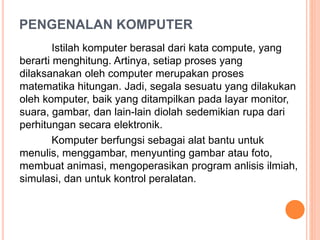 Dasar dasar komputer | PPTX