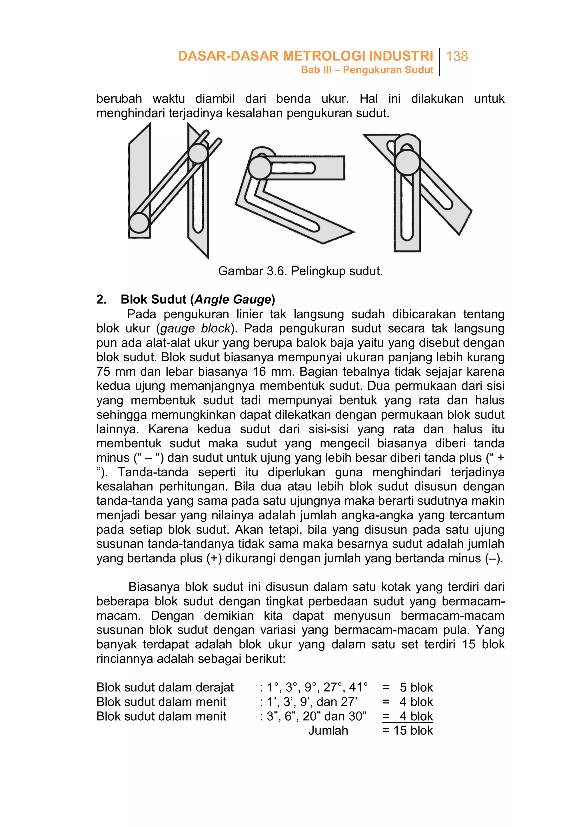 Dasar dasar metrologi industri pengukuran sudut | PDF