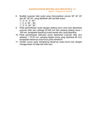 Dasar dasar metrologi industri pengukuran sudut | PDF