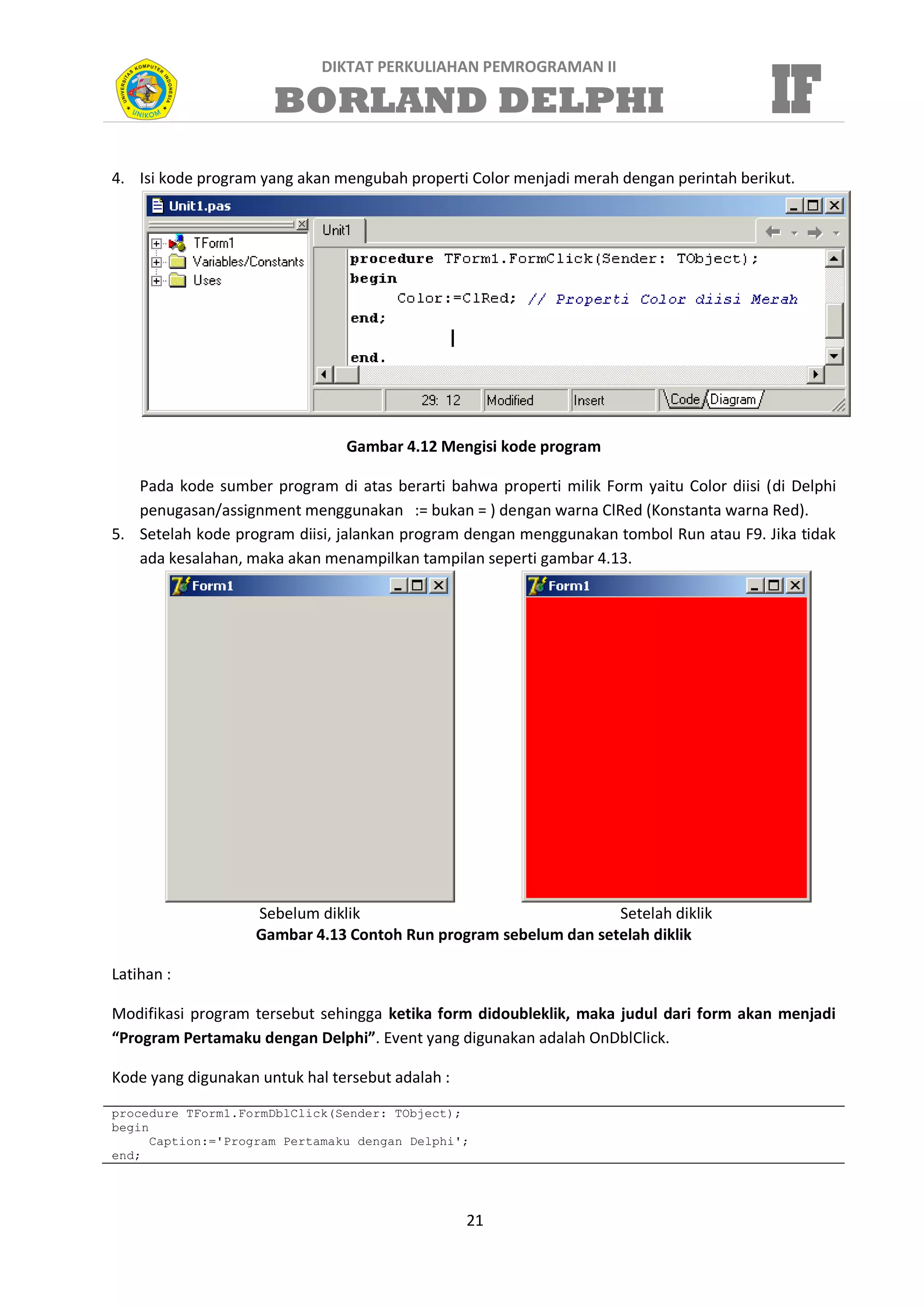 Dasar dasar pemograman_delphi | PDF