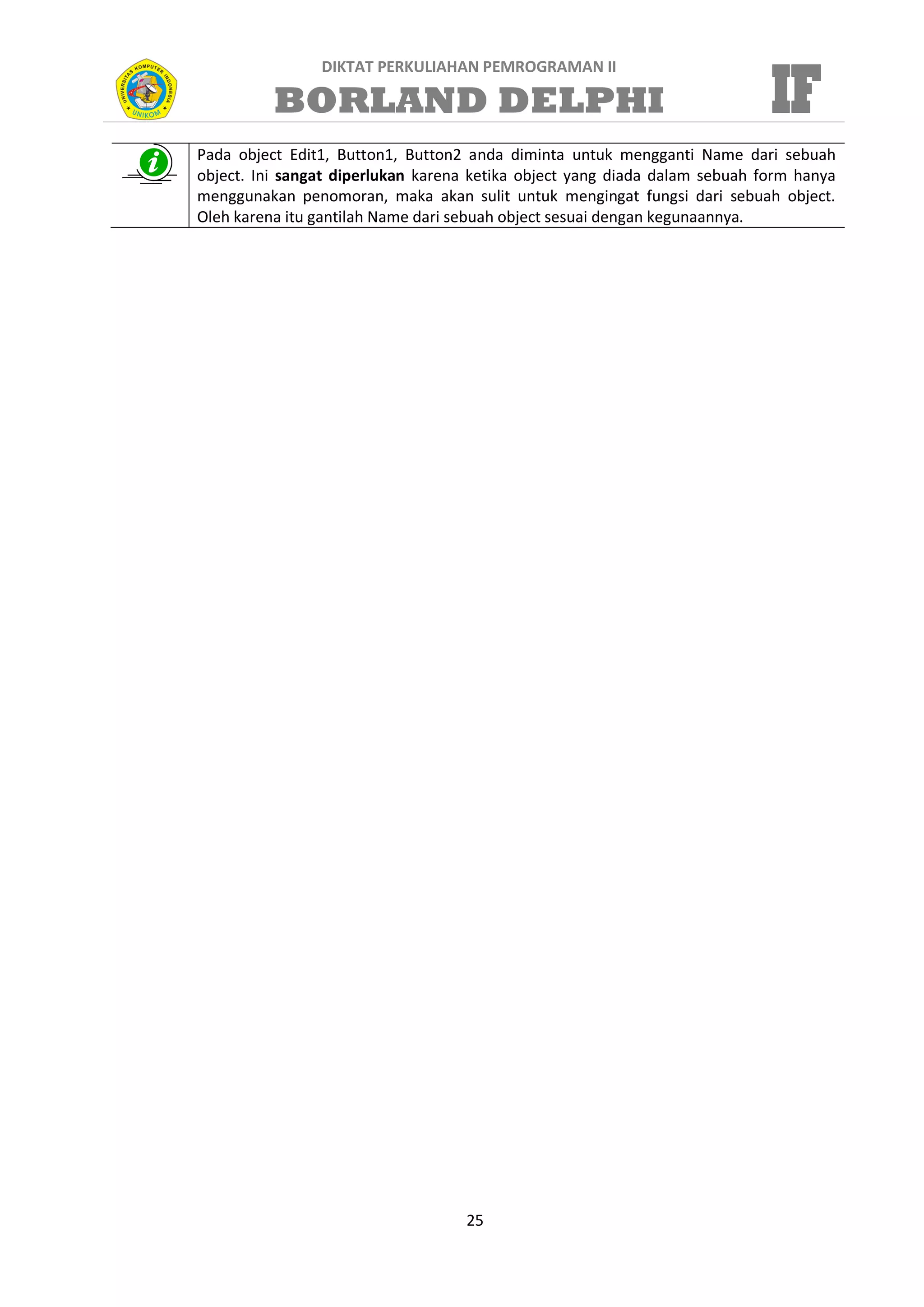 Dasar dasar pemograman_delphi | PDF