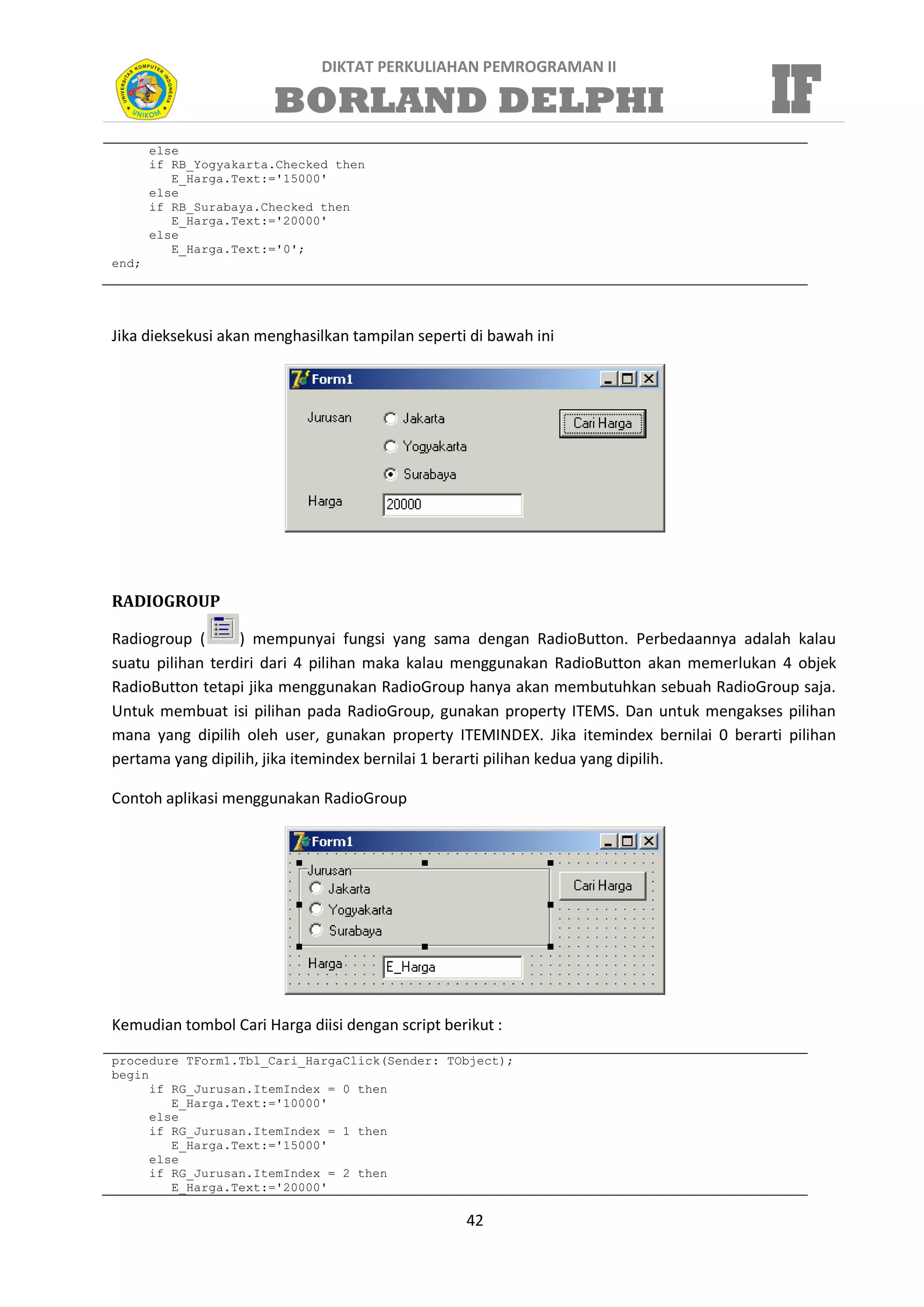 Dasar dasar pemograman_delphi | PDF