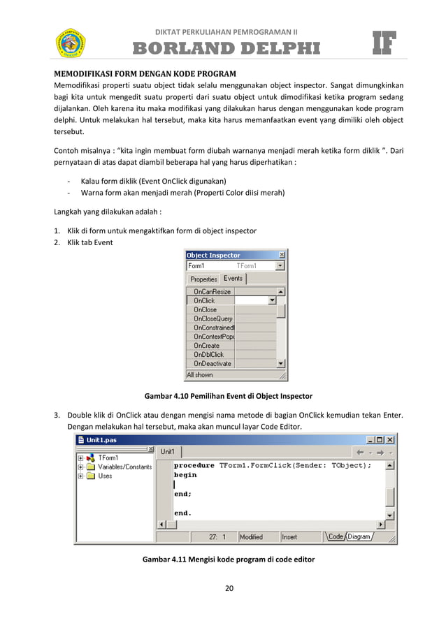 Dasar dasar pemograman_delphi | PDF