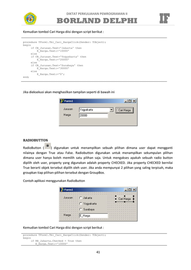 Dasar dasar pemograman_delphi | PDF