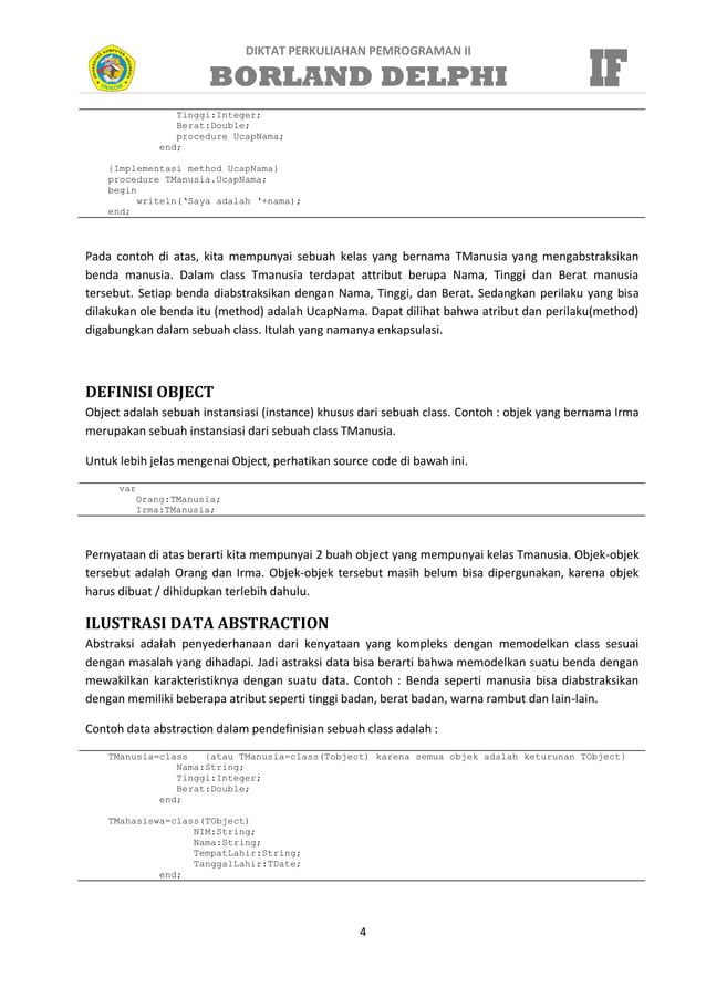 Dasar dasar pemograman_delphi | PDF