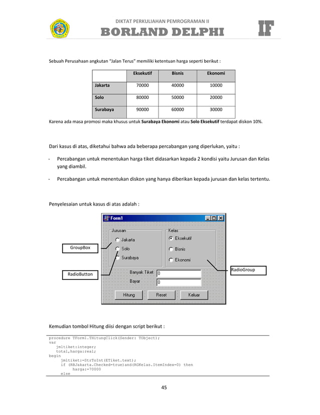 Dasar dasar percabangan_delphi | PDF