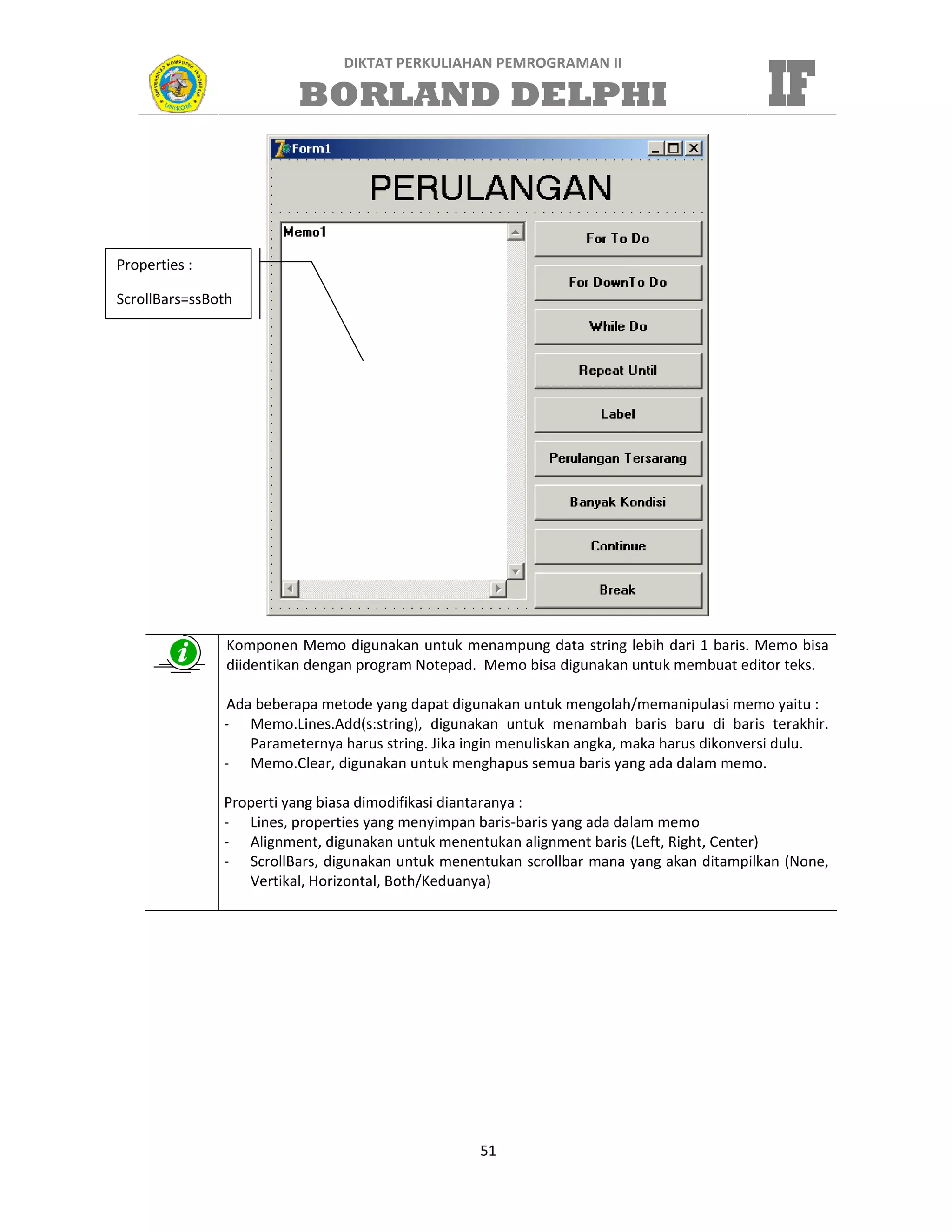 Dasar dasar perulangan_delphi | PDF