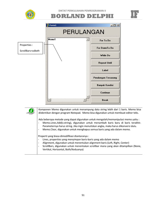 Dasar dasar perulangan_delphi | PDF