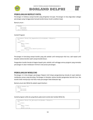 Dasar dasar perulangan_delphi | PDF
