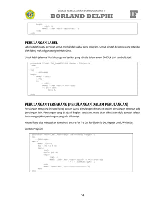 Dasar dasar perulangan_delphi | PDF