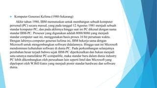 Perkembangan Teknologi Komputer, dan Pemanfaatannya | PPTX