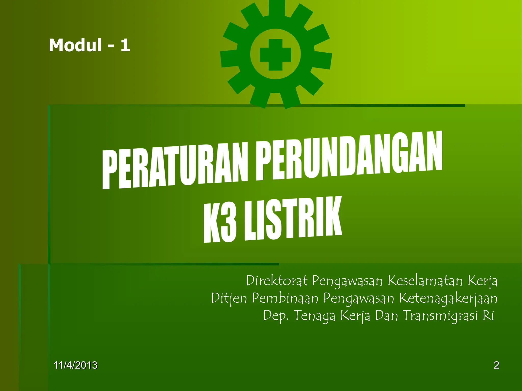 dasar- dasar hukum k3 Listrik di Indonesia | PDF