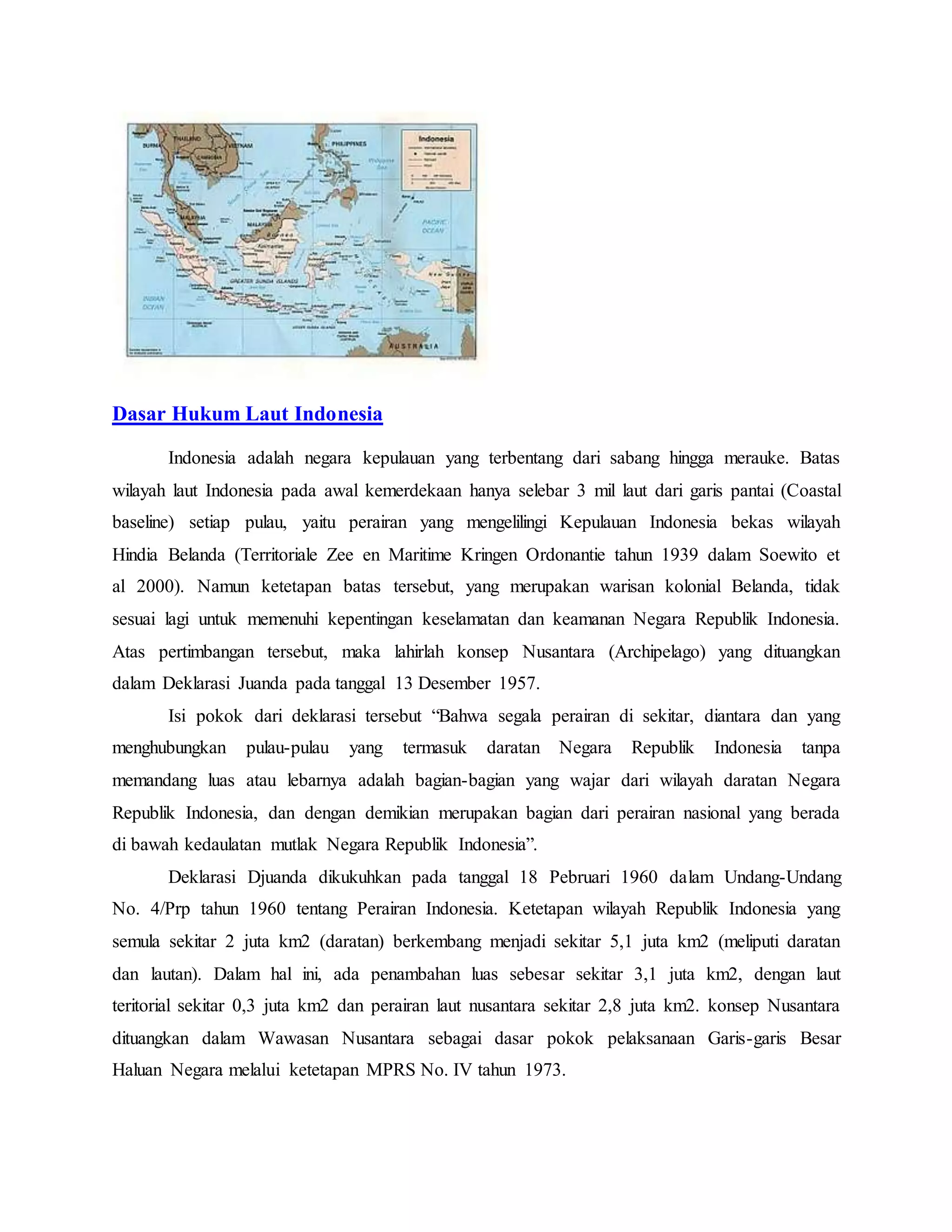 Dasar hukum laut indonesia | DOCX