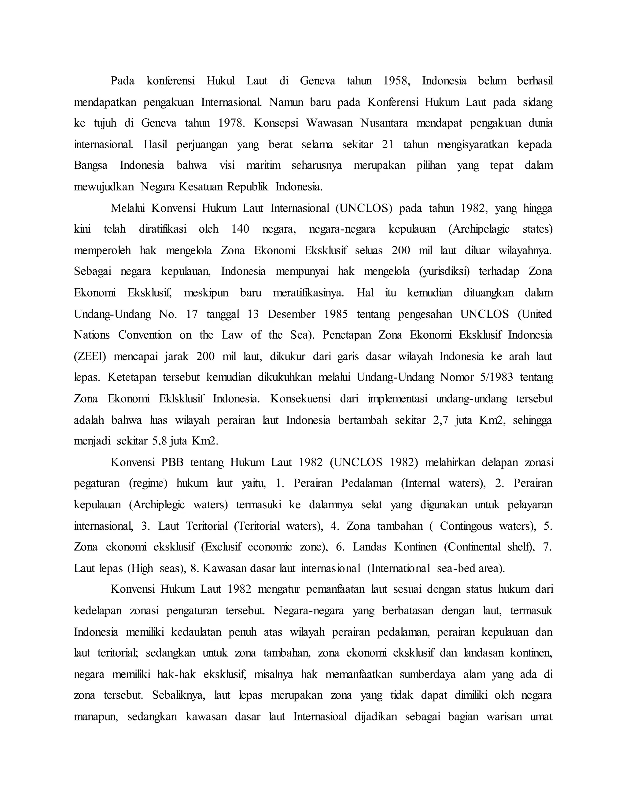 Dasar hukum laut indonesia | DOCX