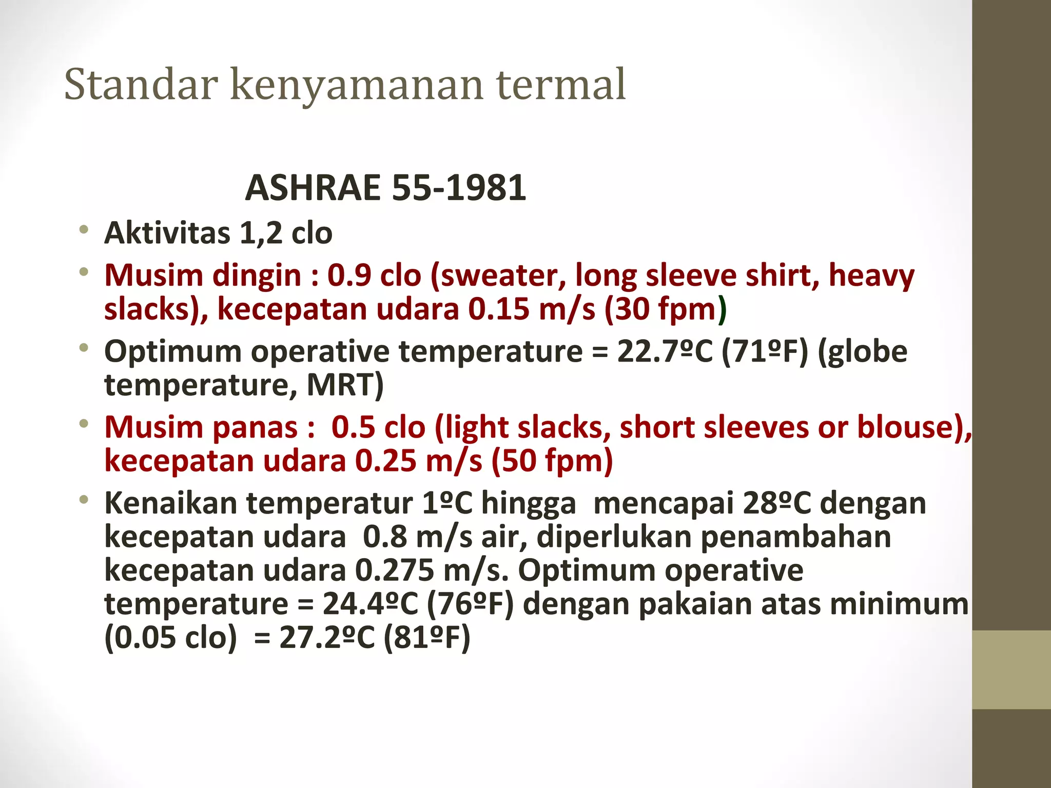 Dasar kenyamanan termal | PPT
