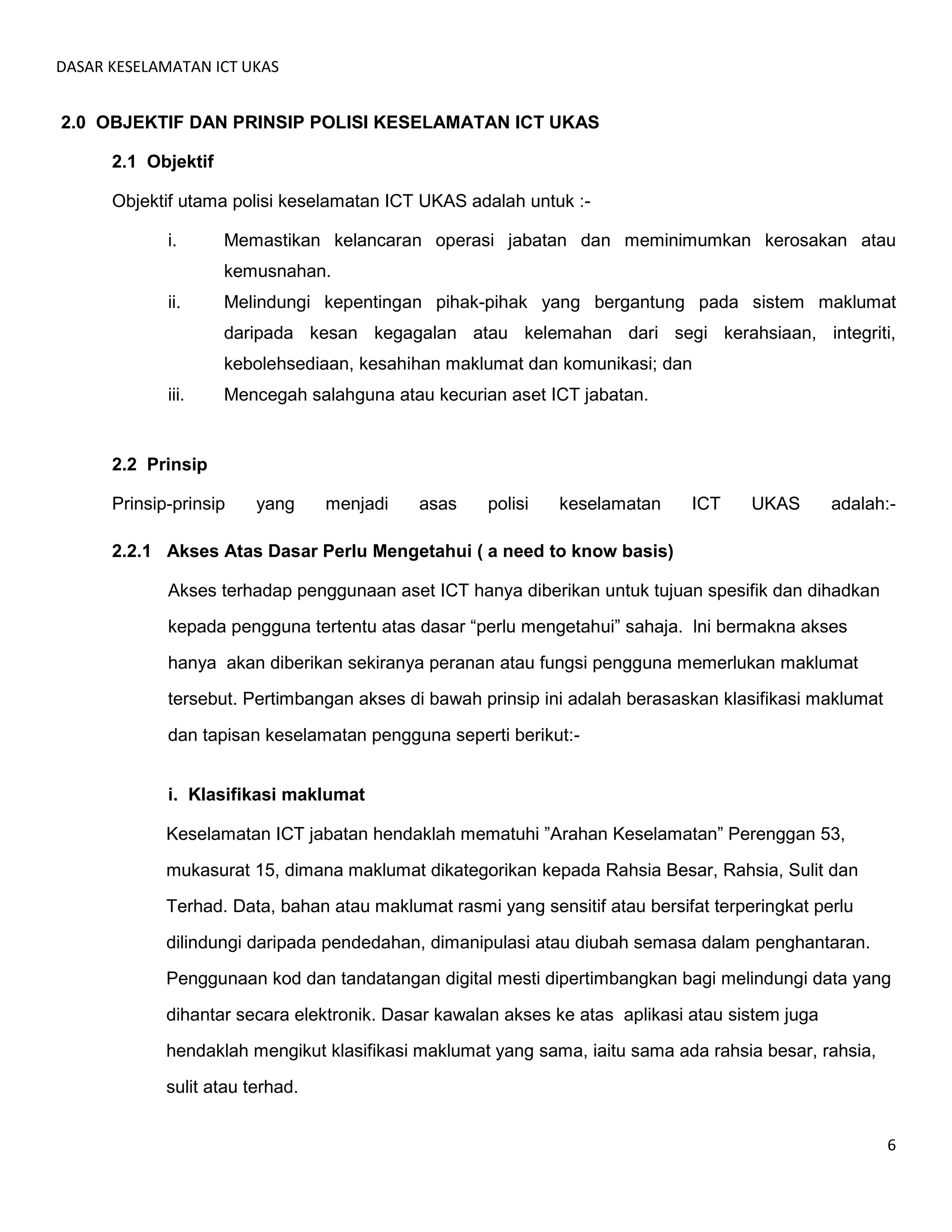 Dasar keselamatan ict_ukas | PDF