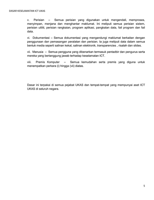 Dasar keselamatan ict_ukas | PDF