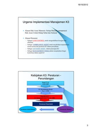 Dasar keselamatan kerja & pencegahan kecelakaan kerja | PDF