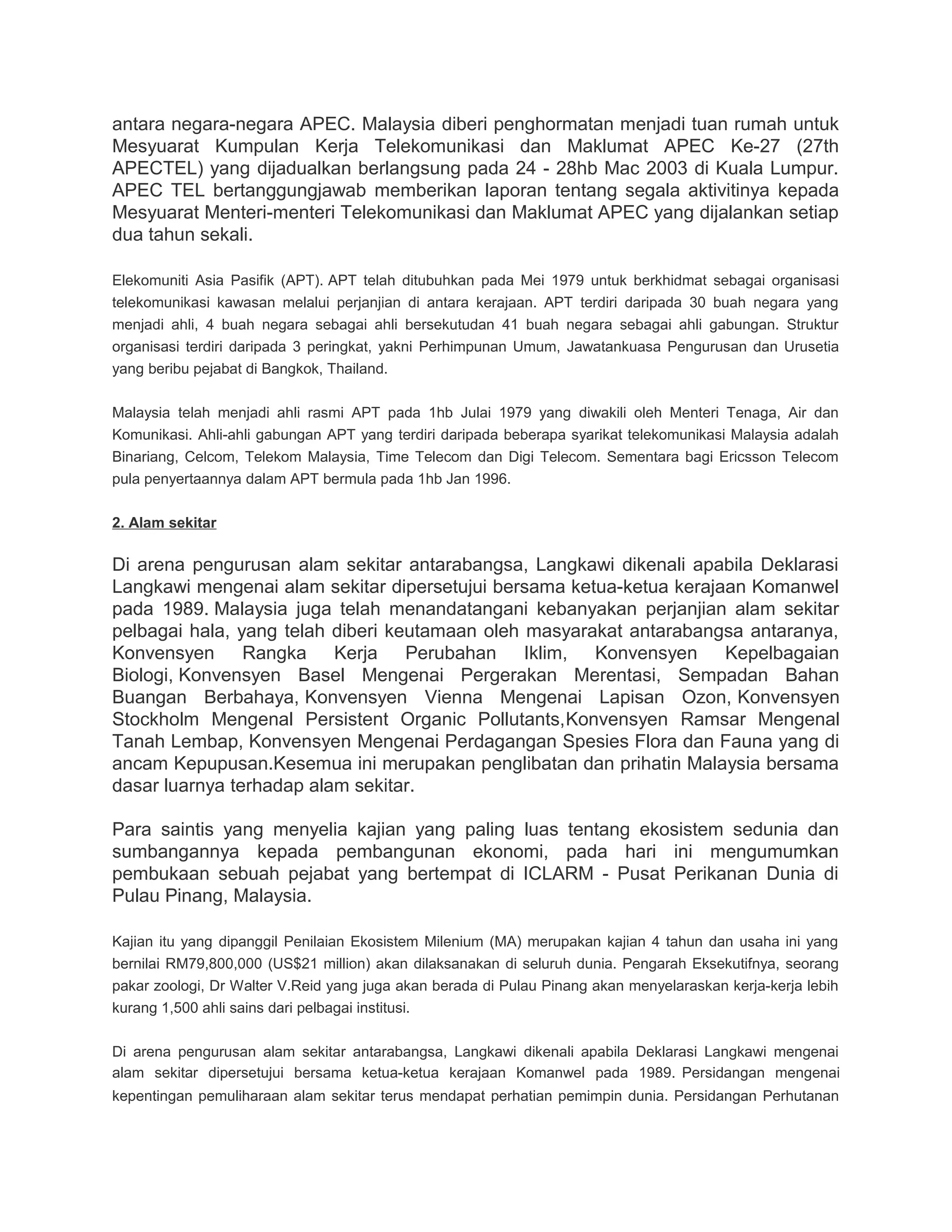 Dasar luar malaysia | DOC