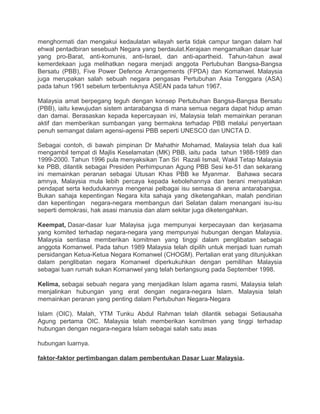 Dasar luar malaysia | DOC