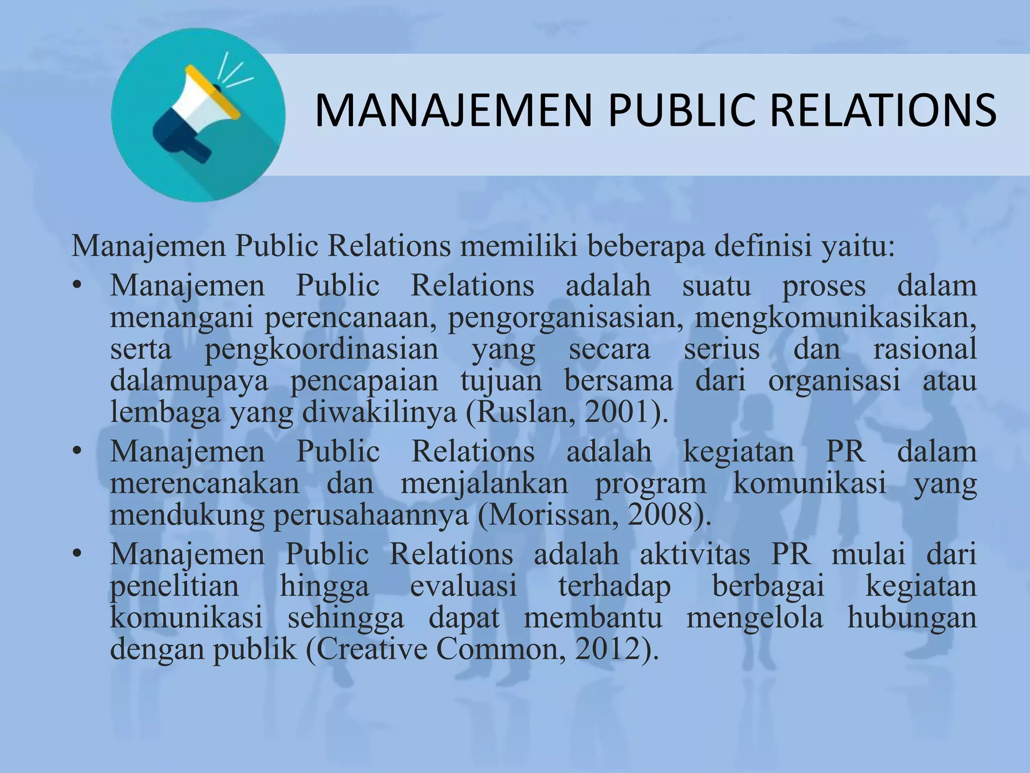 Dasar Manajemen Public Relations | PPTX