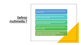 Dasar Dasar Multimedia, bahan materi perkuliahan | PPTX
