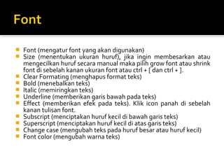 Dasar operasi microsoft word 2007 dan penyuntingan dokumen | PPT