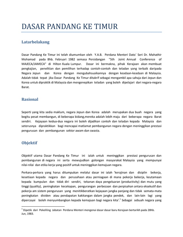Dasar pandang ke_timur | PDF