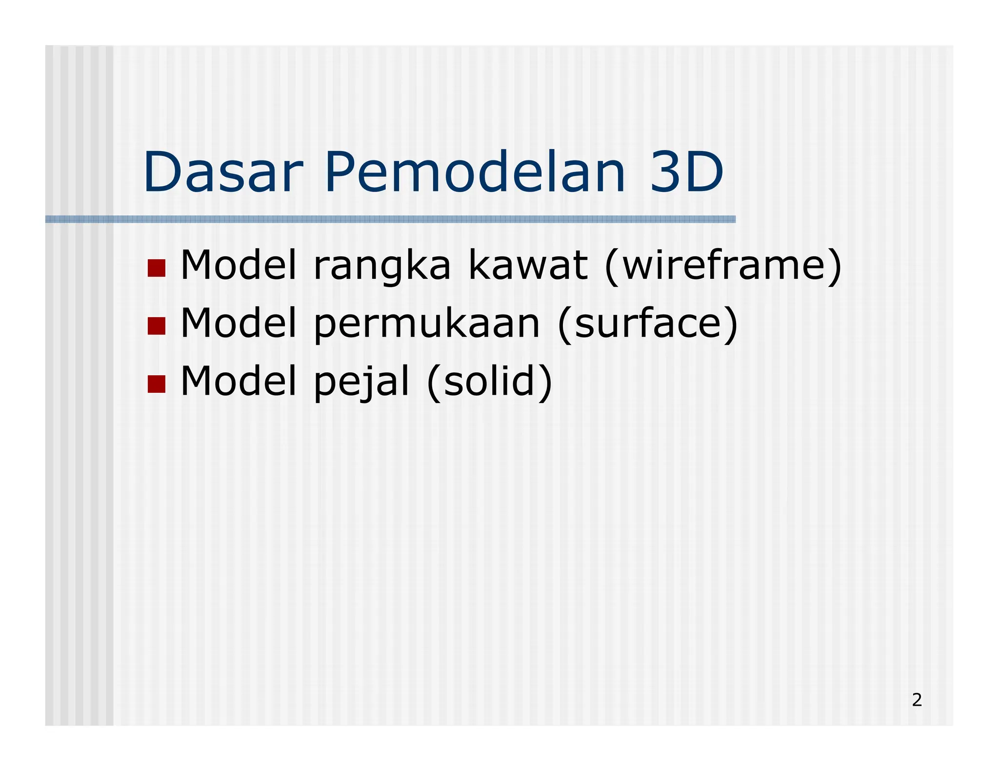 dasar pemodelan 3d autocad | dasar pemodelan 3d autocad | PDF
