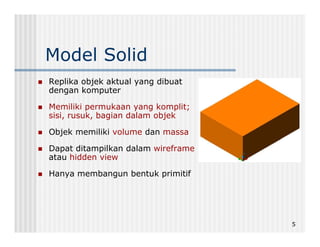 dasar pemodelan 3d autocad | dasar pemodelan 3d autocad | PDF