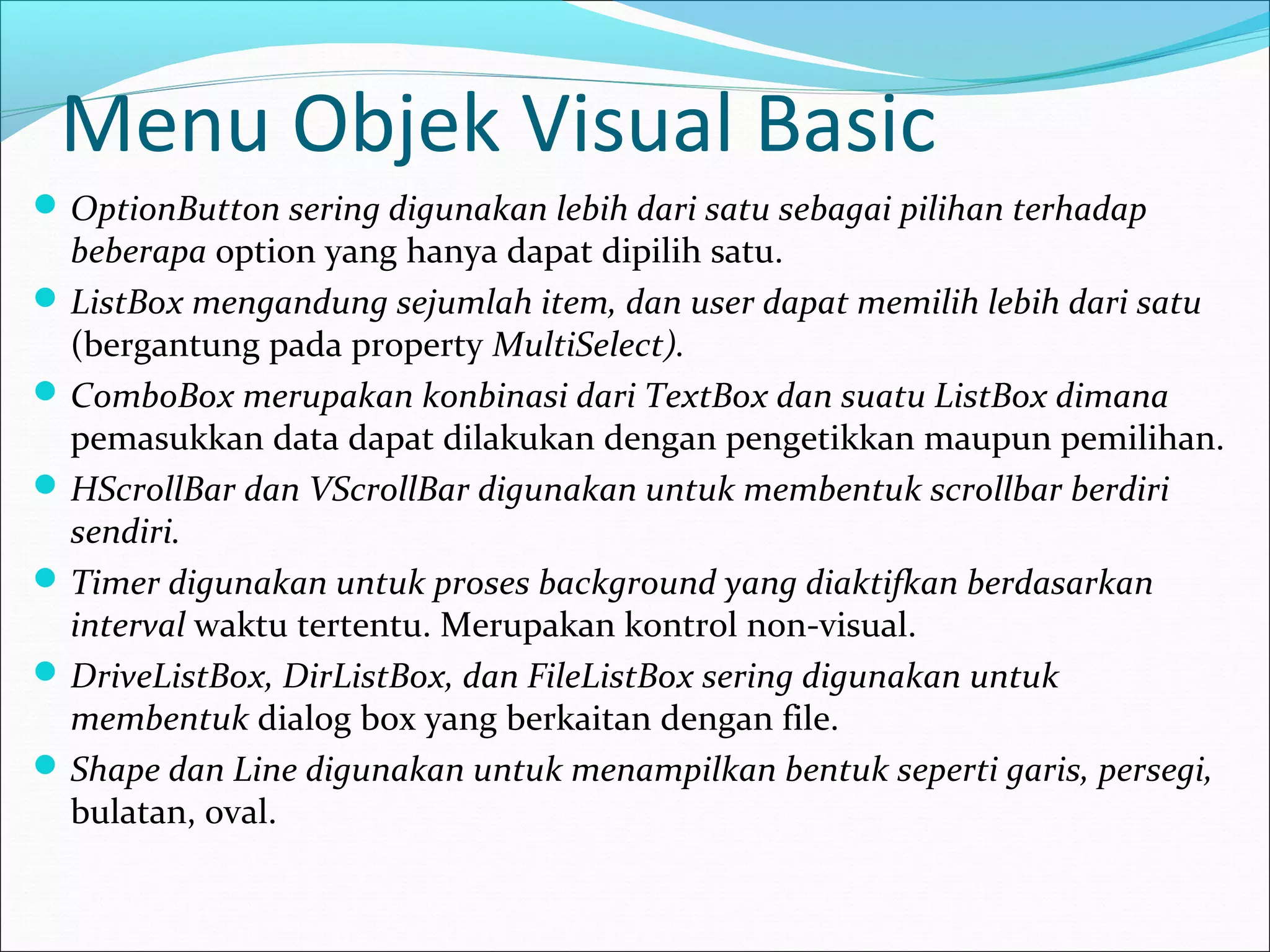 Pengenalan pemrograman aplikasi visual desktop | PPT