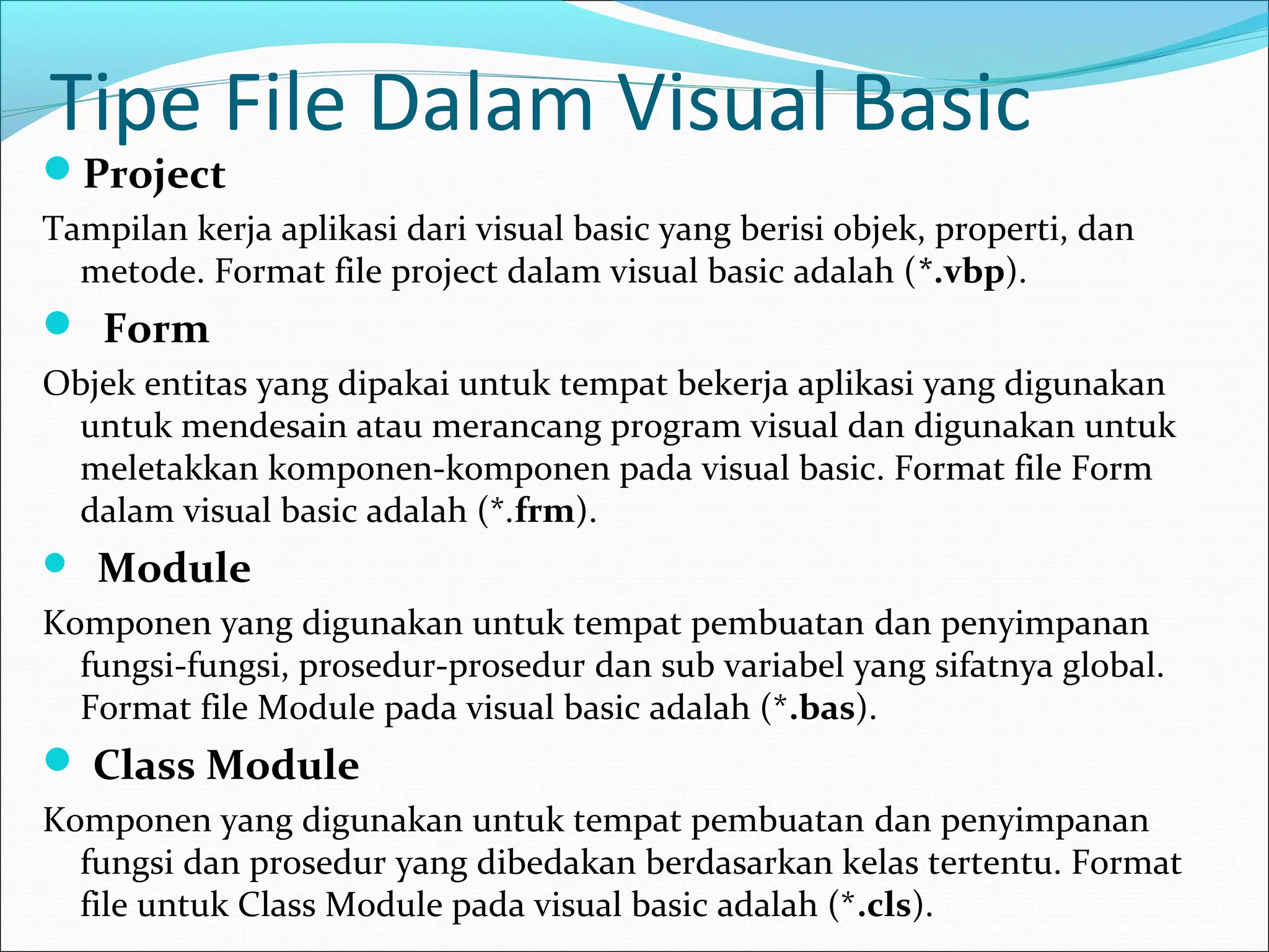 Pengenalan pemrograman aplikasi visual desktop | PPT