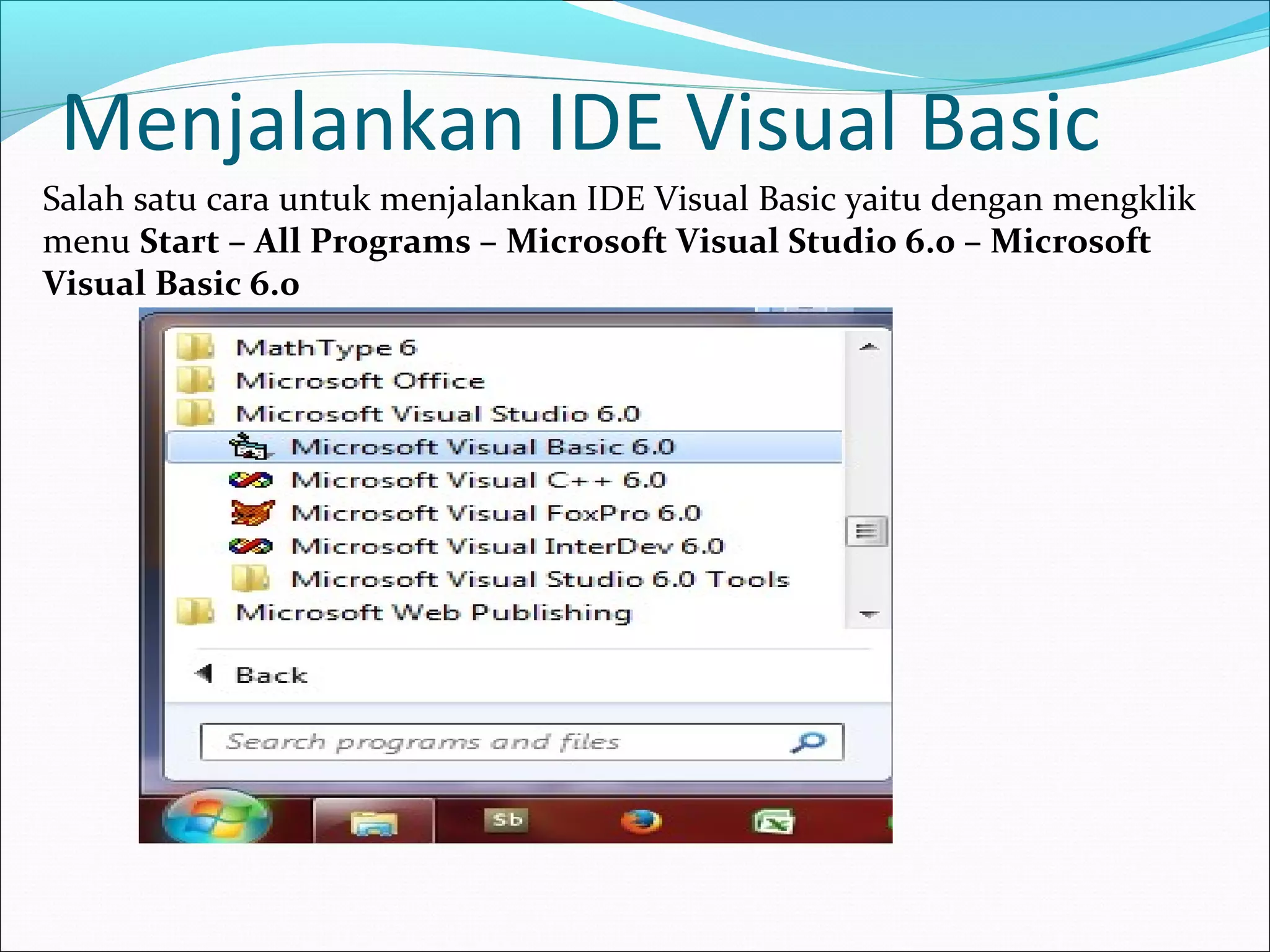Pengenalan pemrograman aplikasi visual desktop | PPT