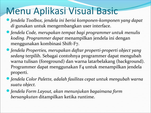 Pengenalan pemrograman aplikasi visual desktop | PPT