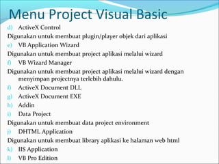Pengenalan pemrograman aplikasi visual desktop | PPT