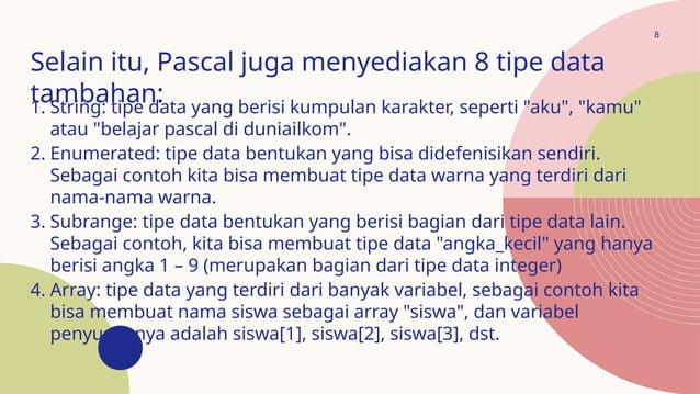 Dasar-dasar pemrograman pascal untuk pemula | PPTX