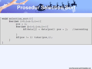 Pemrograman dasar-sorting dasar-dasar sorting | PPT