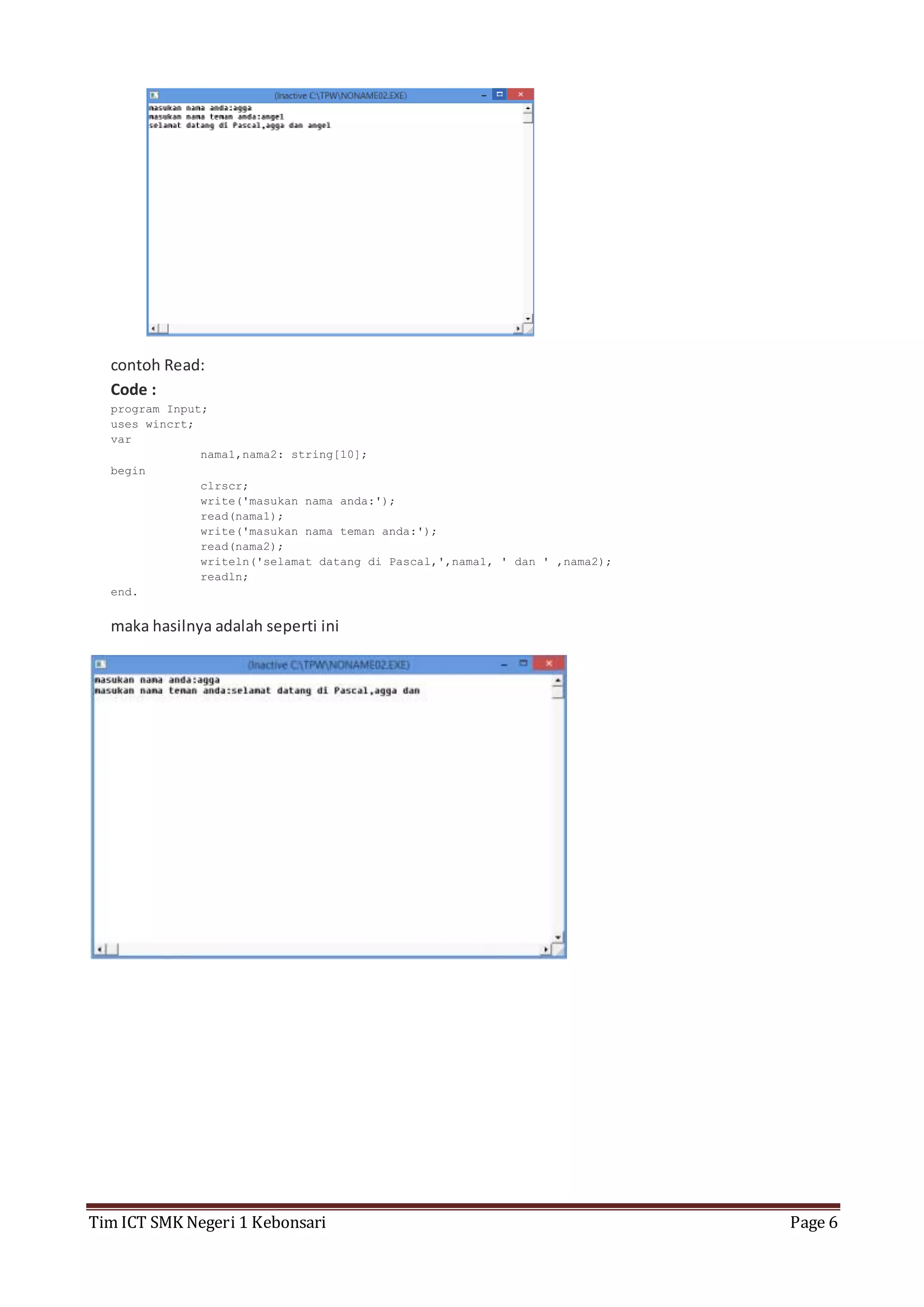 Dasar pemrograman turbo pascal | DOCX