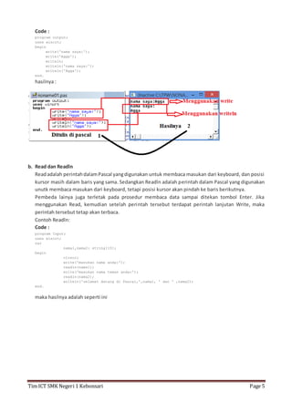 Dasar pemrograman turbo pascal | DOCX