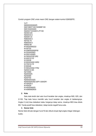Dasar pemrograman untuk mesin bubut cnc dengan gsk 928TE_Rev1 | PDF