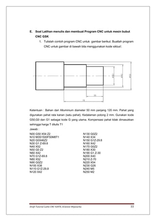 Dasar pemrograman untuk mesin bubut cnc dengan gsk 928TE_Rev1 | PDF