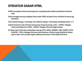 Dasar pemrograman web HTML | PDF