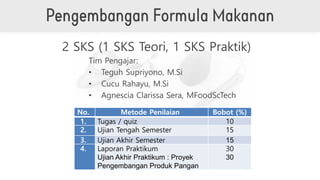 Dasar pengembangan formula makanan | PDF