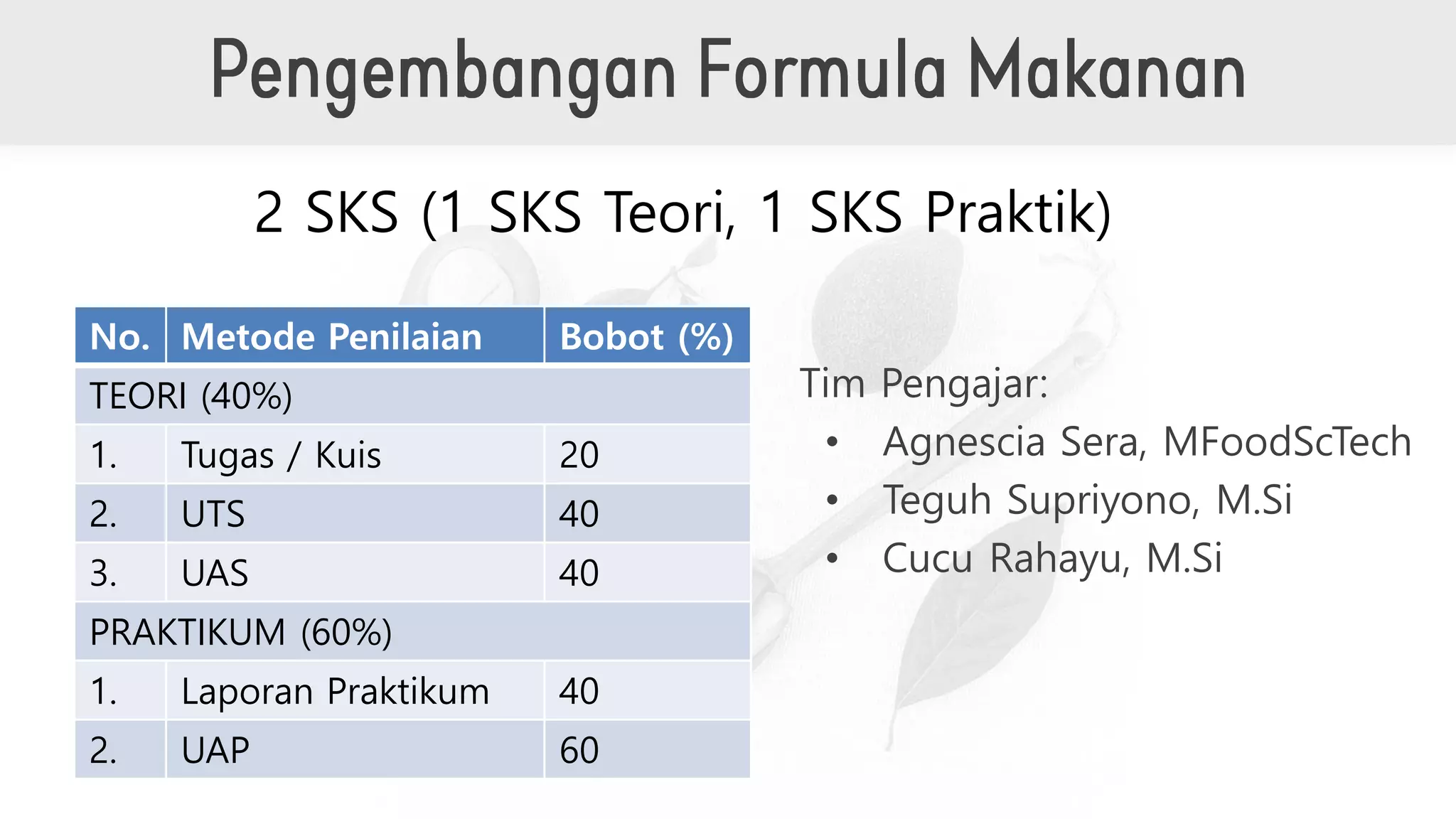 Dasar pengembangan formula makanan | PDF