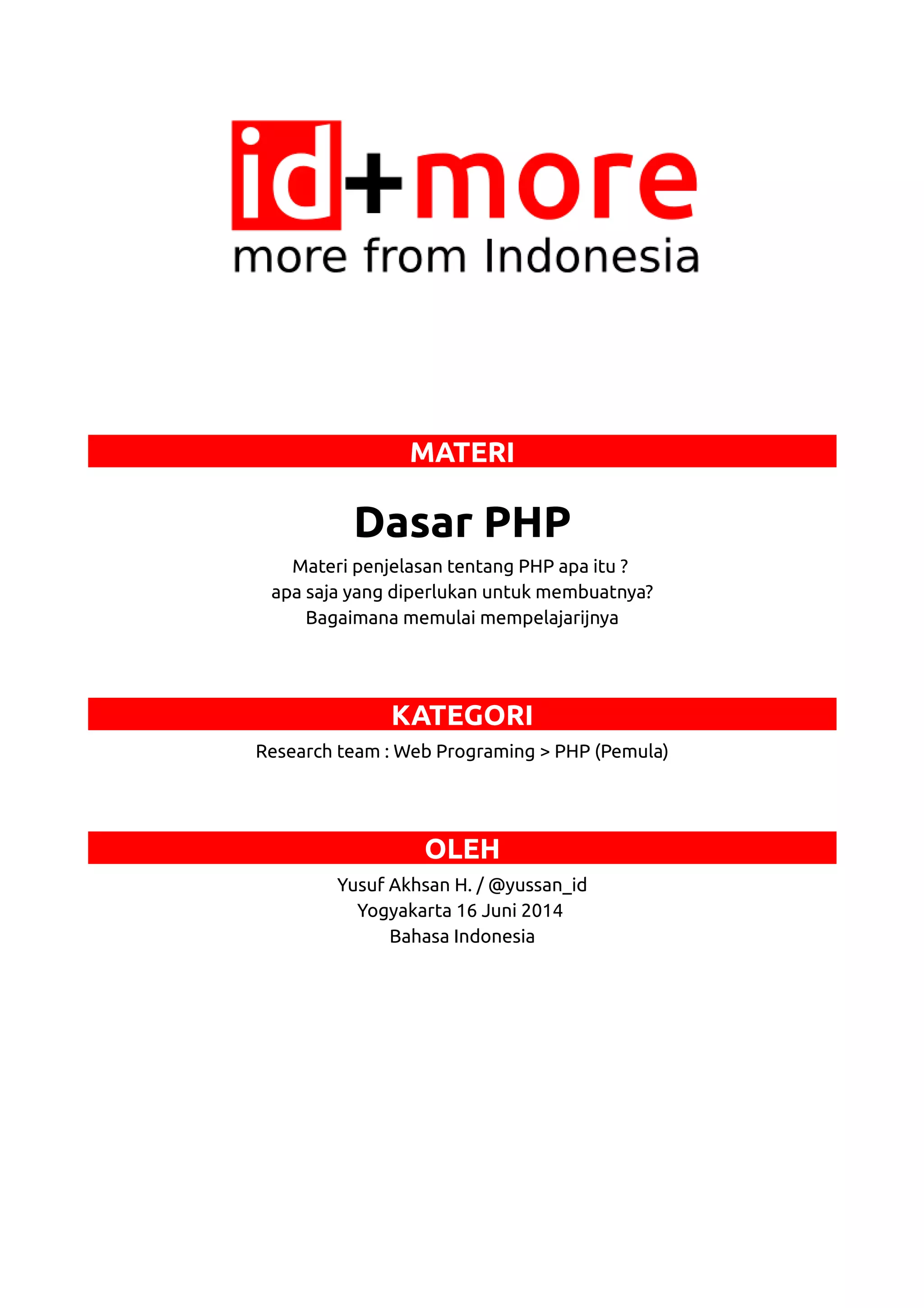 Dasar PHP | PDF