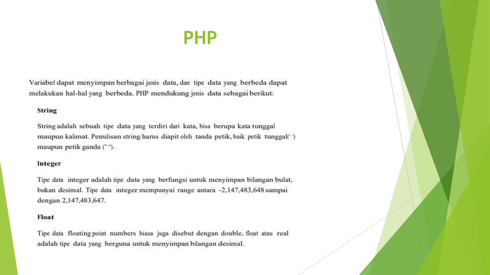 Dasar-Dasar PHP mengenal php menggunakan xampp | PPTX